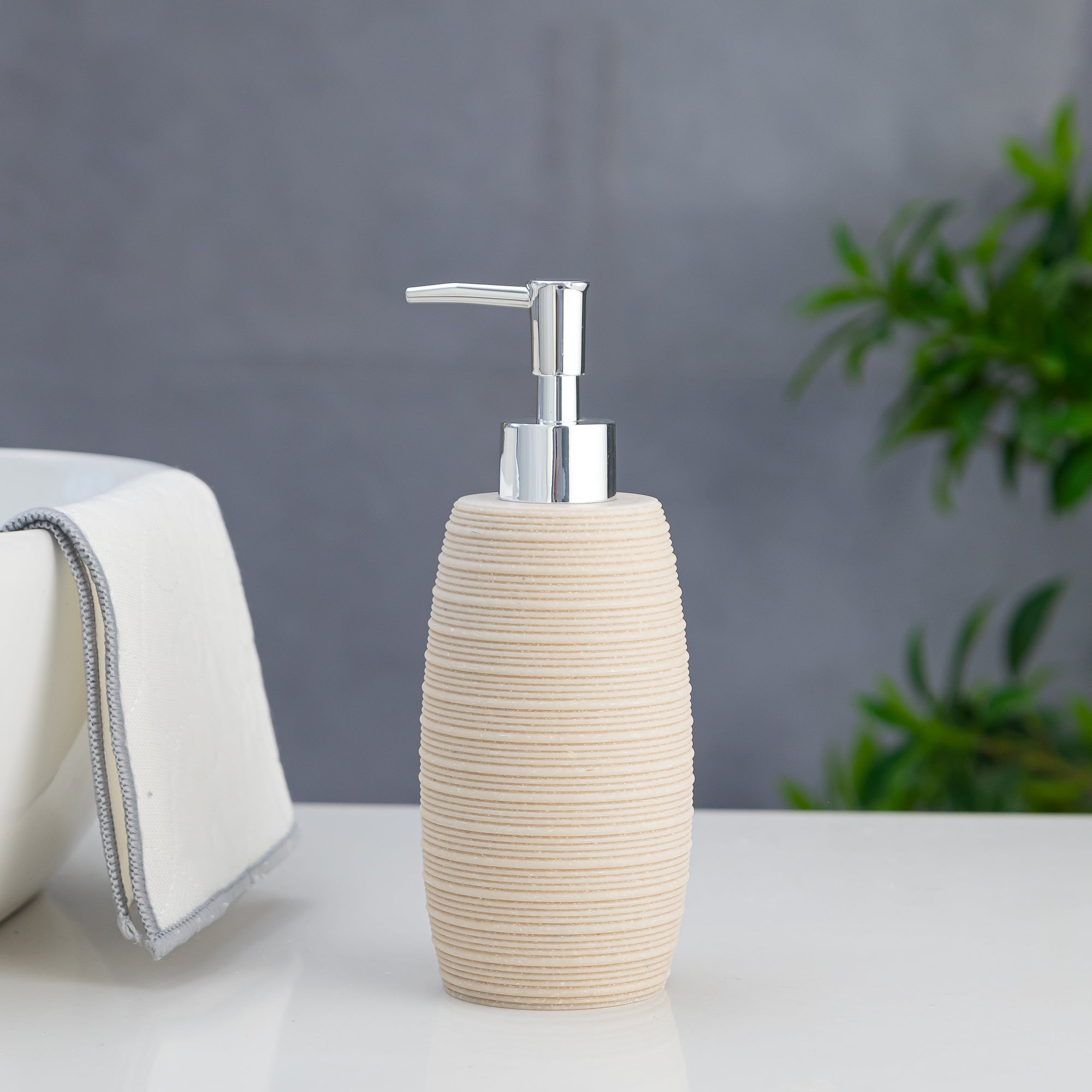 Polyresin Soap Dispenser Sand | Elegant Bath Accessory – Pano