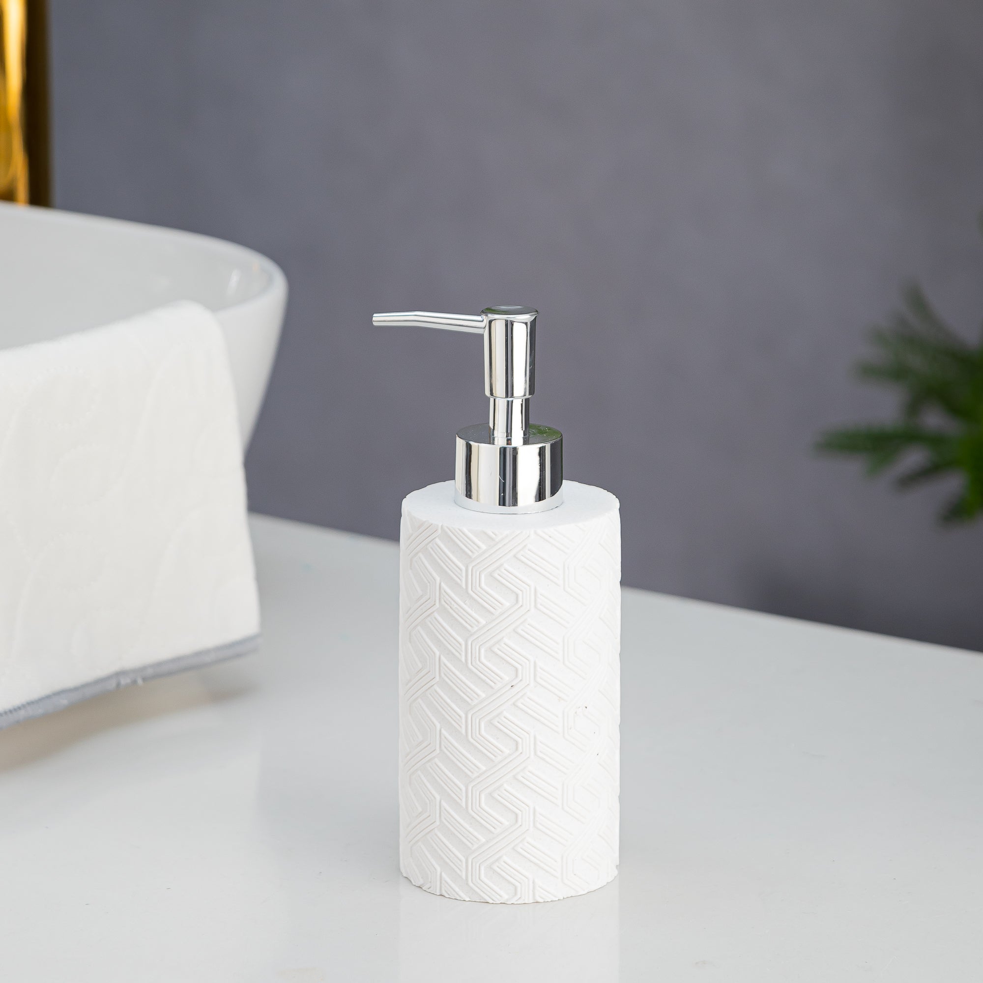 Polyresin Soap Dispenser Sand | Elegant Bath Accessory – Pano